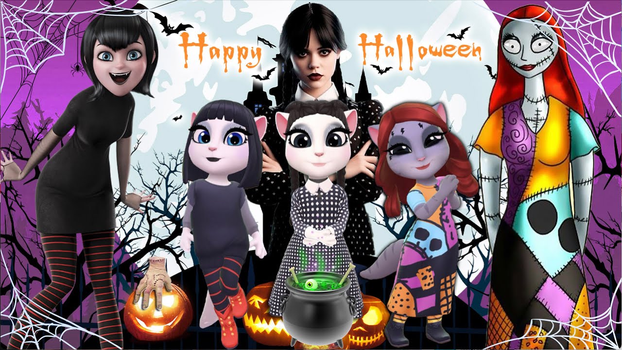 My talking angela 2 | Mavis dracula VS Wednesday Vs Sally | Halloween ...