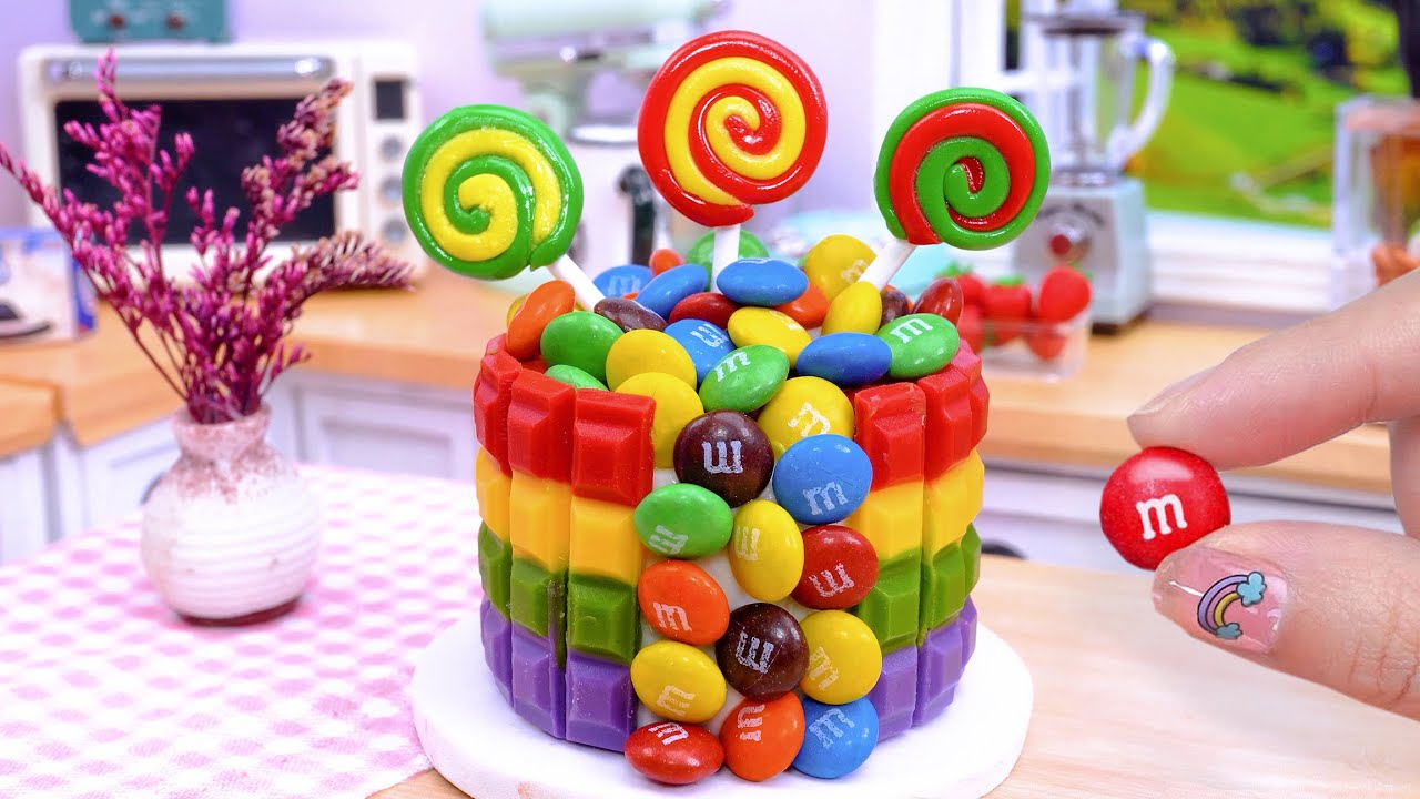 Miniature Chocolate Rainbow Castle Cake 🌈 Most Satisfying Tiny Cake ...