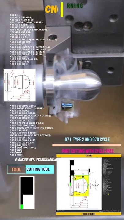 Profile Finishing, Turning Profile Roughing, G70 and G71 Cycle, CNC ...
