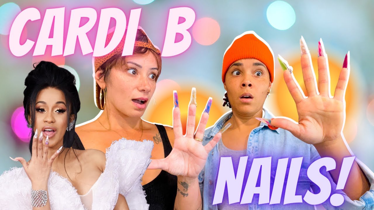CARDI B'S NAIL ARTIST DID OUR NAILS **I COULDN'T WIPE MY 🍑 ** - YouTube