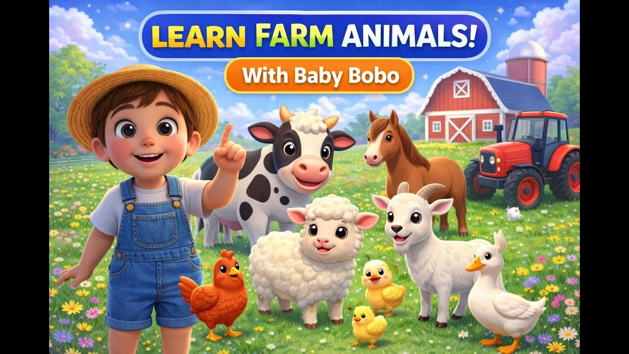 Learn Farm Animals & Machines | Baby Bobo Fun Video - YouTube