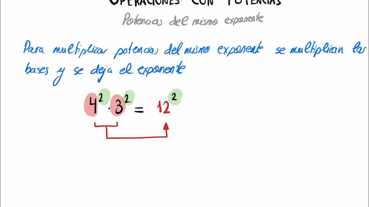 Operaciones con potencias del mismo exponente - YouTube