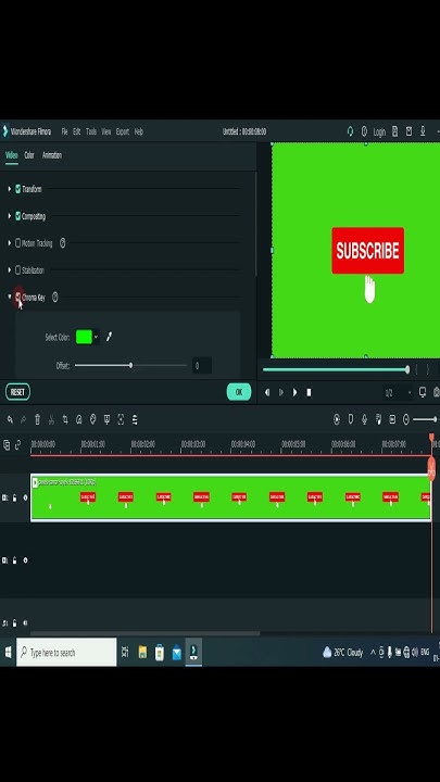Chroma key remove green background in Filmora #short - YouTube