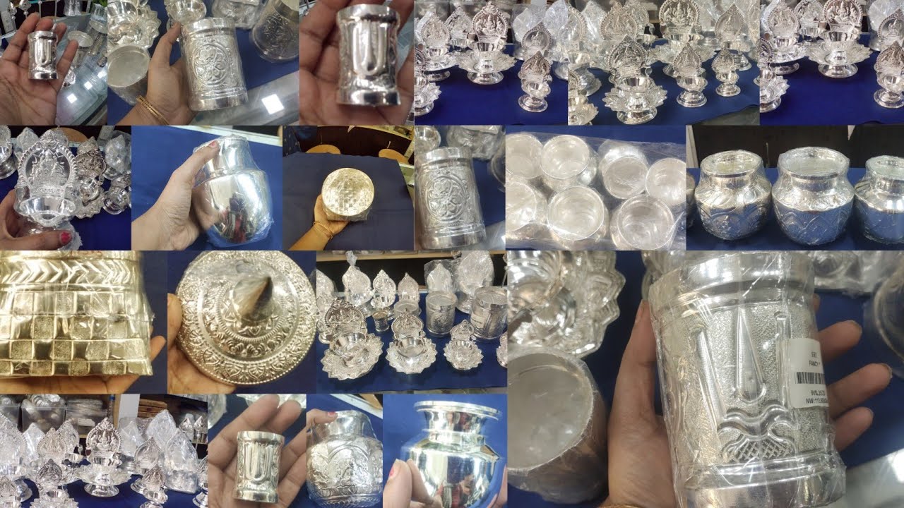 Silver Kuthuvilakku Kamatchivilakku from 9Grams/Silver Pooja Idols ...