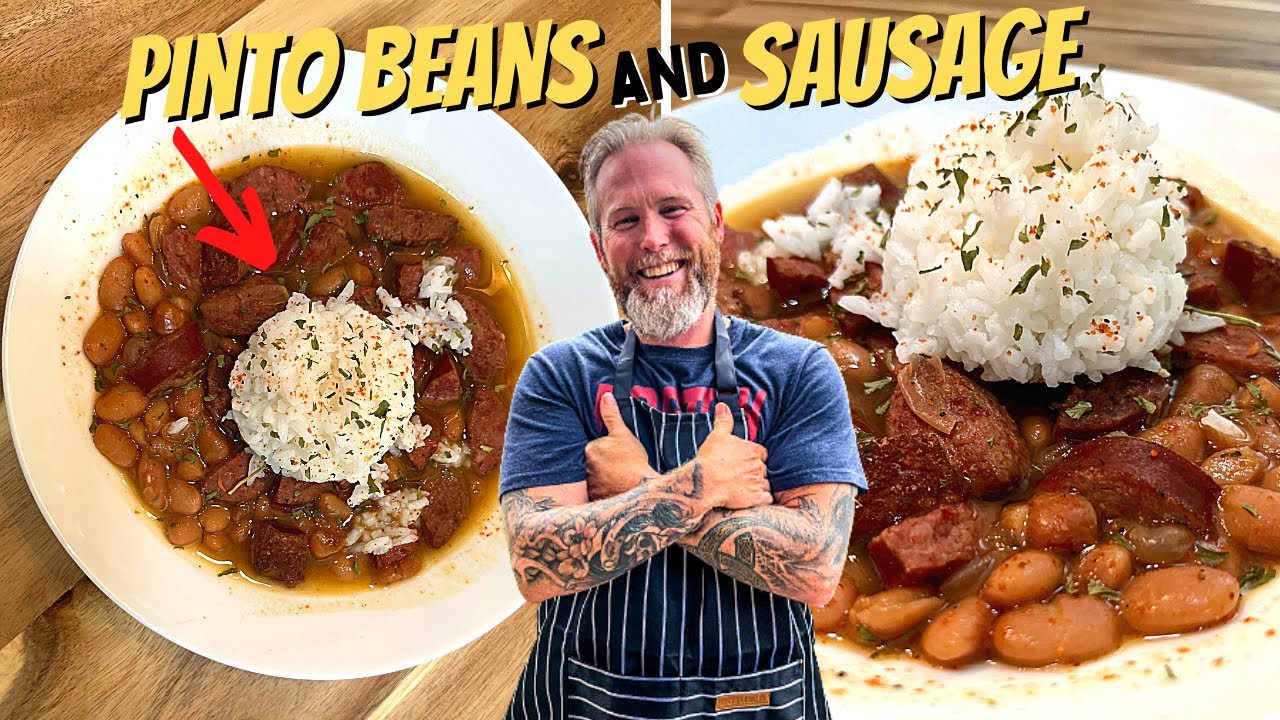 QUICK, EASY, & DELICIOUS recipe for PINTO BEANS & SAUSAGE!! - YouTube