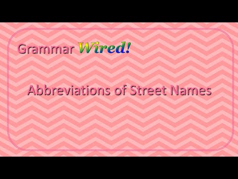 Abbreviations of Street Names - YouTube