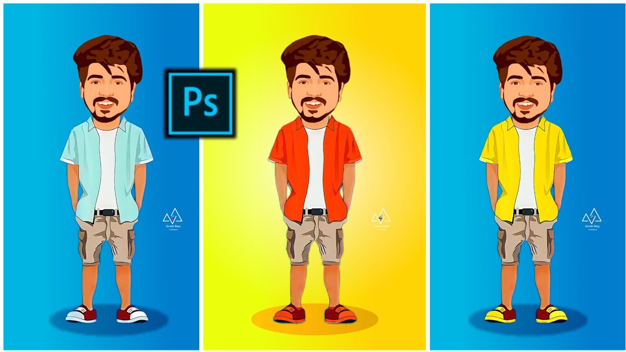 Miniature cartoon photo editing tutorial || Big head photo editing ...