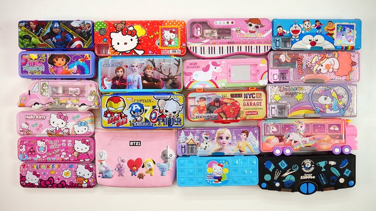 cute Hello kitty stationery collection 🤩 geometry, unicorn, pencil box ...