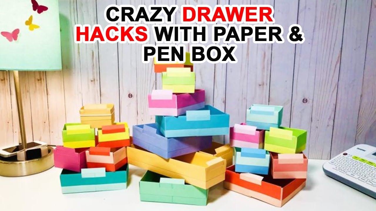Crazy Drawer Hacks With Paper & Pen Box || Simple Life Hacks || Paper ...