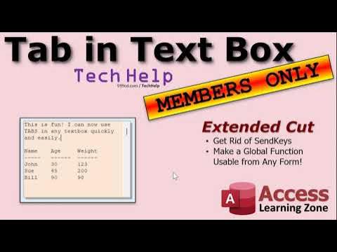 Tab in Text Box EXTENDED CUT - SILVER MEMBERS ONLY - No SendKeys, Global Module Function - YouTube