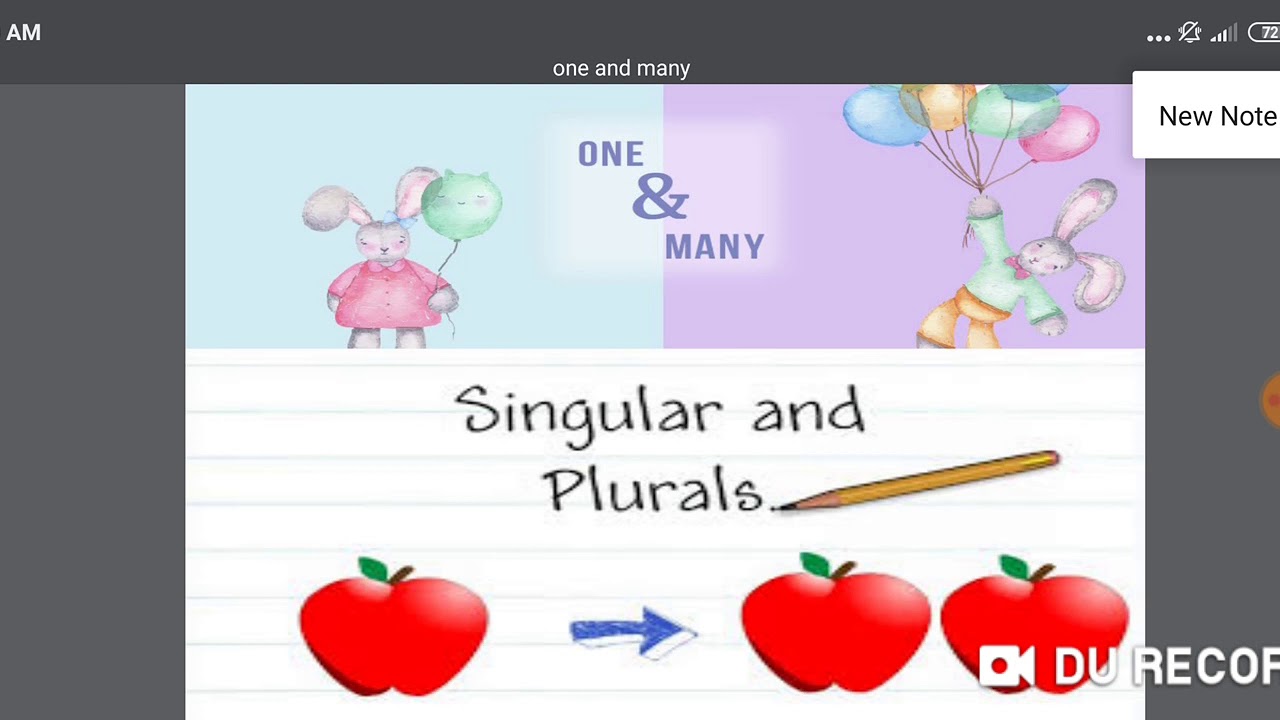 Class 1 one and many.. Singular and plural - YouTube