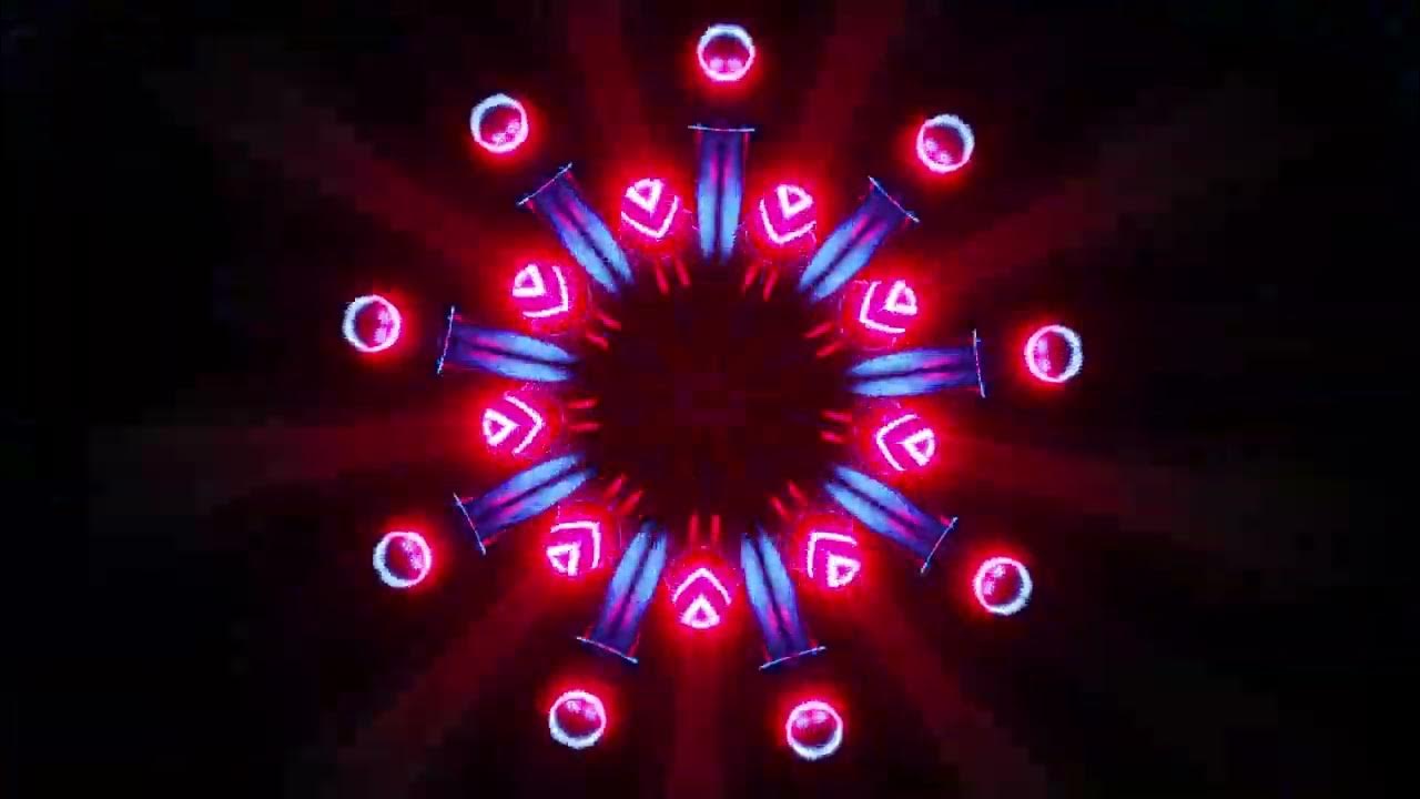4K Animation. VJ Loop. Circular pattern of blue and red lights. Kaleidoscope VJ loop - YouTube