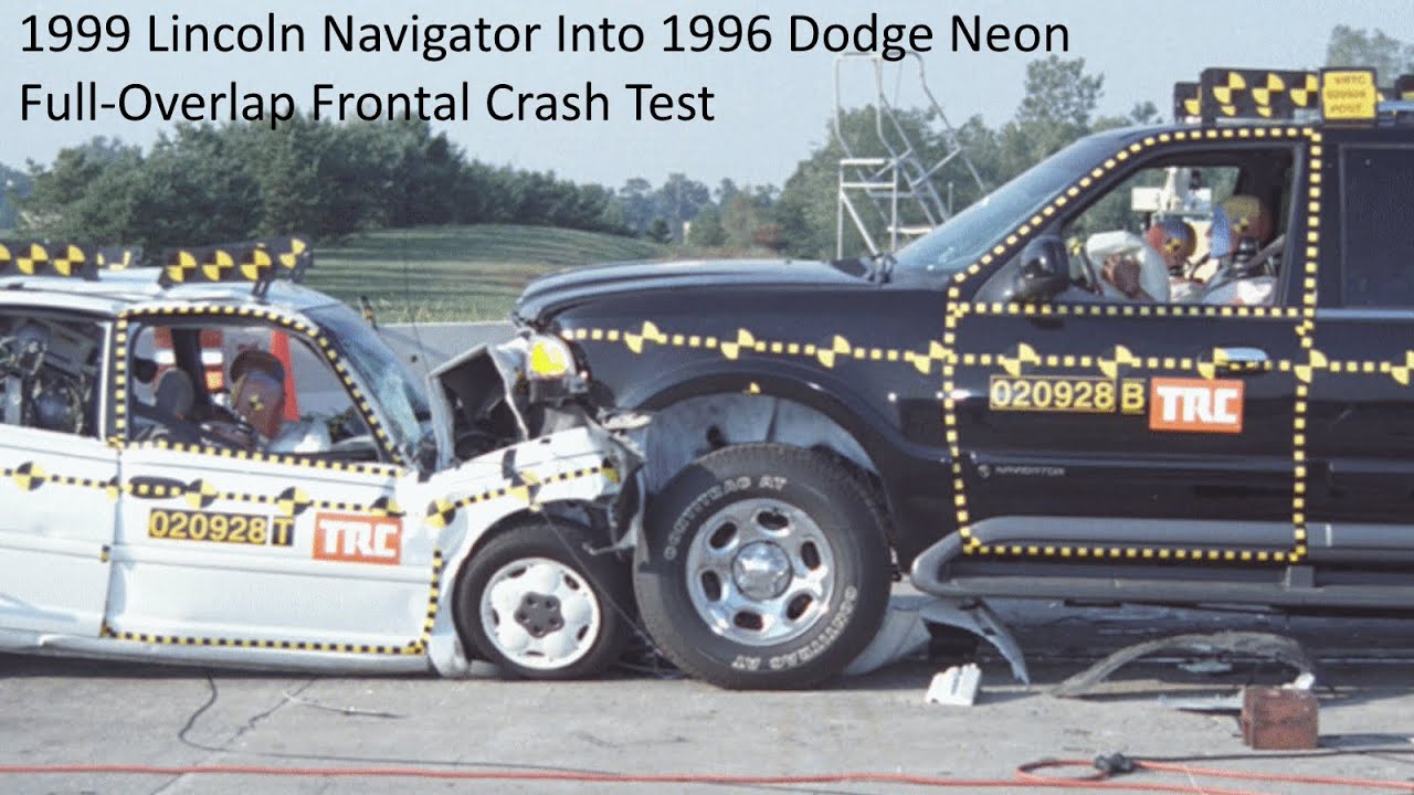 1999 Lincoln Navigator Into 1996 Dodge Neon Full Overlap Frontal Crash ...