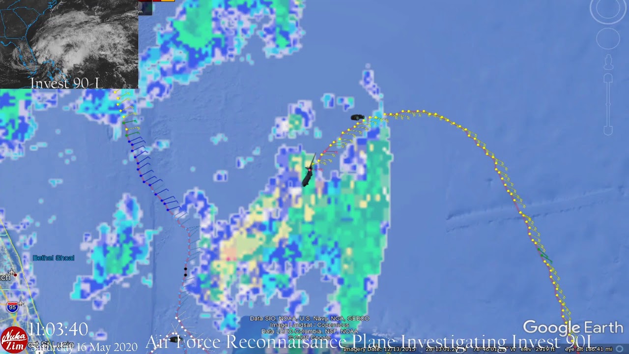 First Recon Flight of the 2020 Hurricane Season - Invest 90L - YouTube