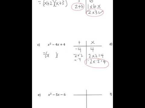 Gr. 10 Lesson 2-Simple Trinomial Factoring - YouTube