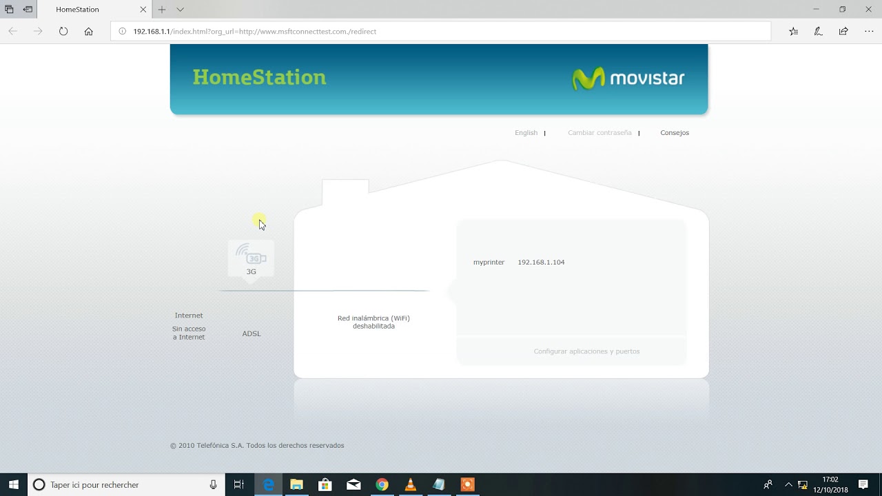 configuration router movistar ADB A4001N avec adsl iam - YouTube