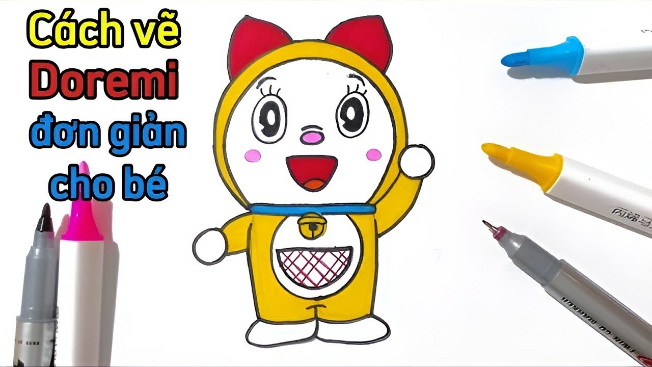 dạy bé vẽ Dorami đơn giản và chi tiết nhất/ how to draw Dorami ...