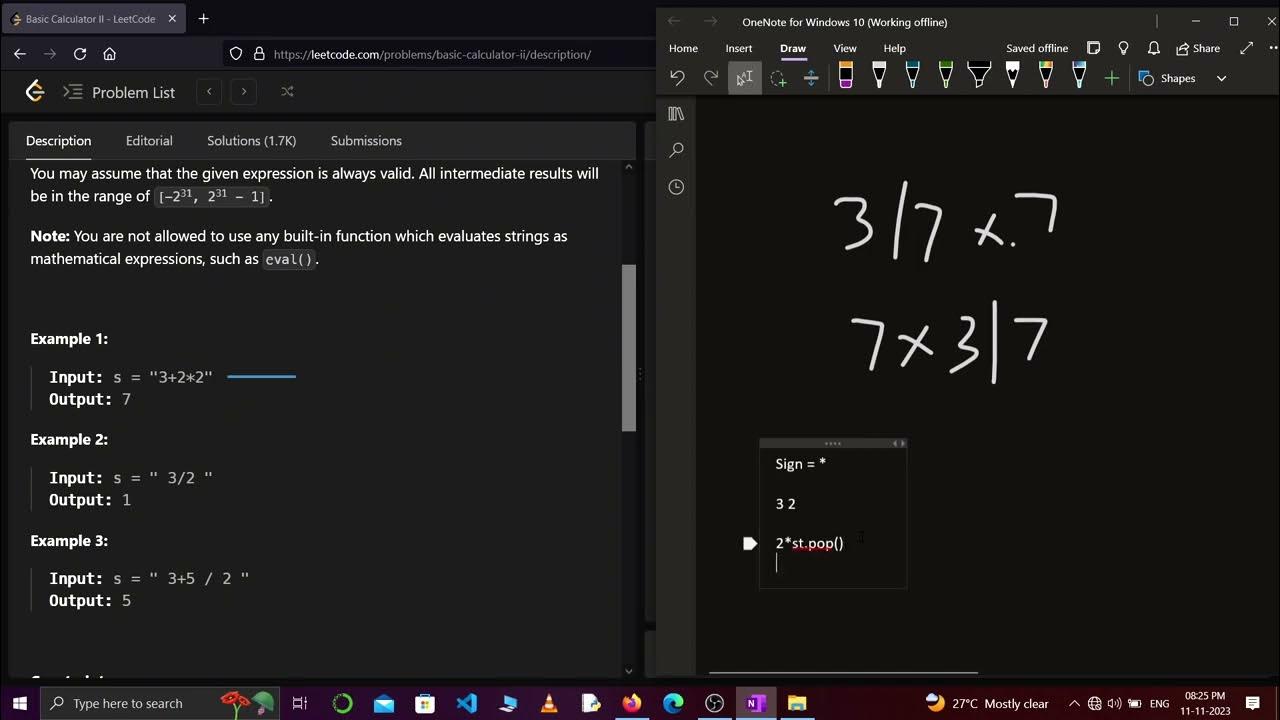Basic Calculator Ii Leetcode Solution Youtube