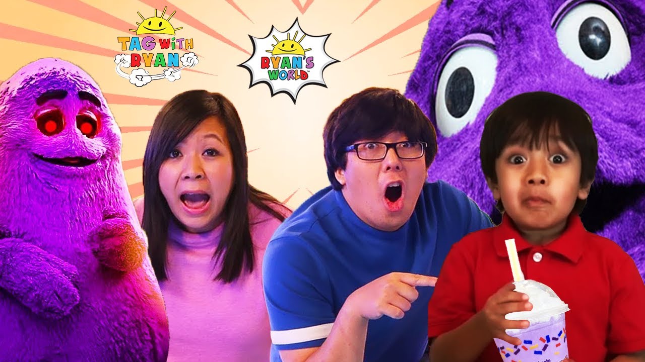 Ryan's World Kaji Family try Grimace Shake in Real Life! - Tag with ...