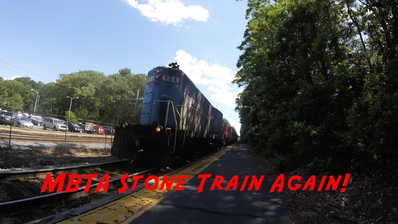 RARE! MBTA Ballast Train Lead By 904 With Great Hornshow - YouTube