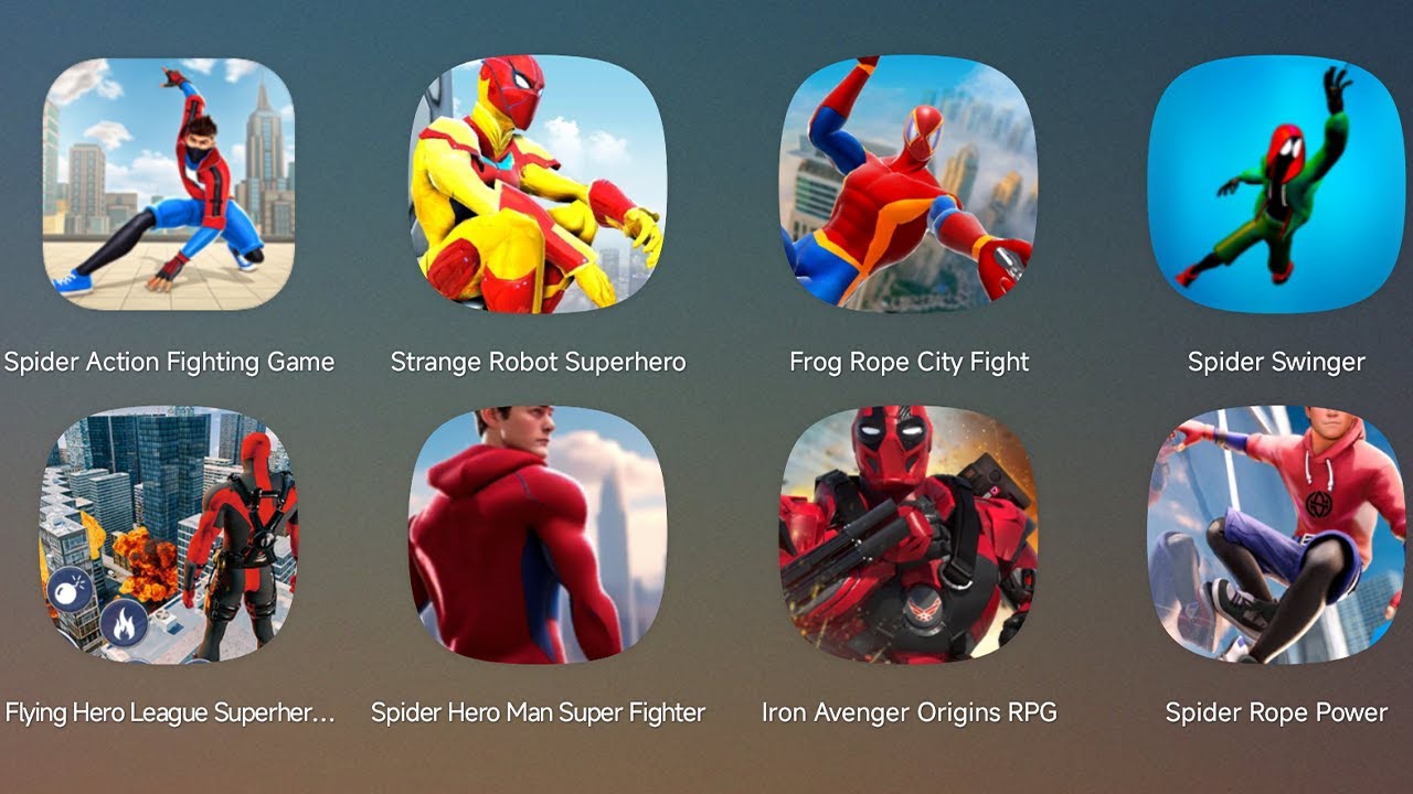 Spider Action Fighting,Spider Swinger,Strange Robot Superhero,Frog Rope ...