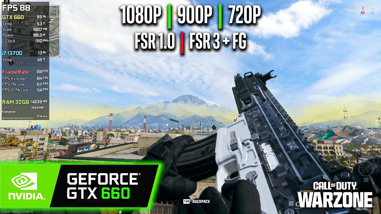 GTX 660 | COD Warzone 3 - 1080p, 900p, 720p - FSR 3 + Frame Generation ...