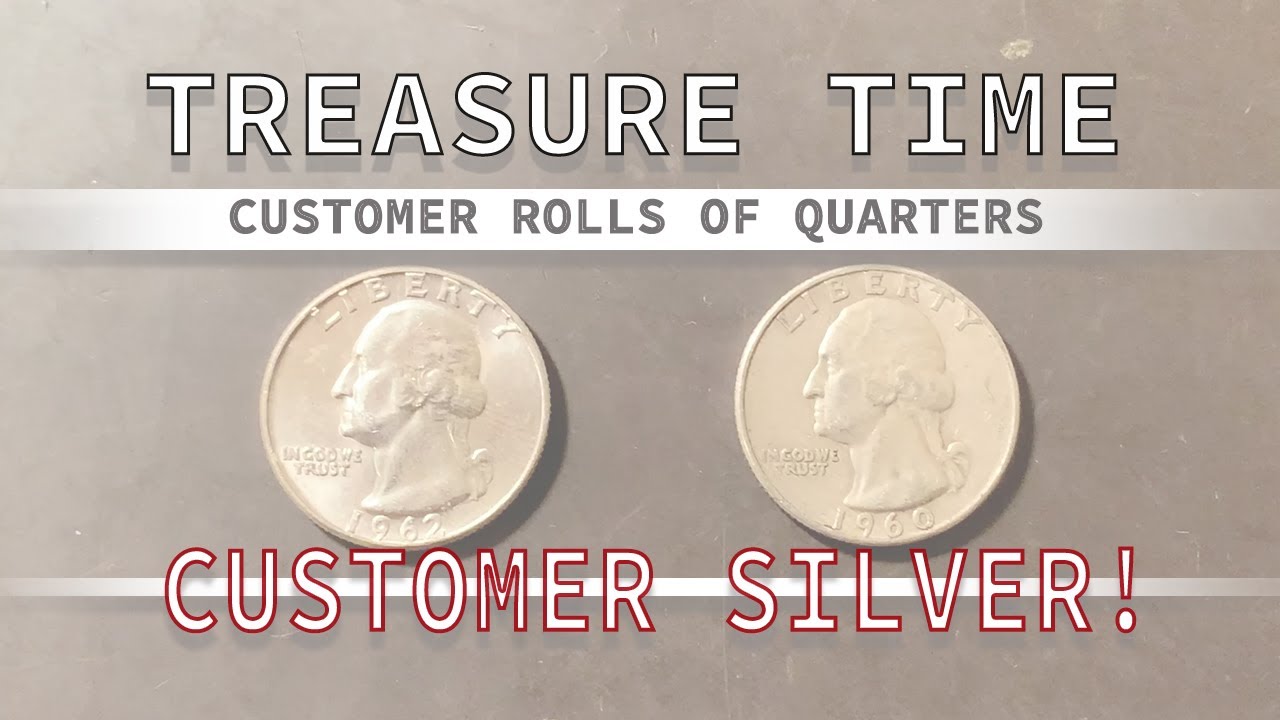 Customer Rolls of Quarters - Found Silver! - YouTube