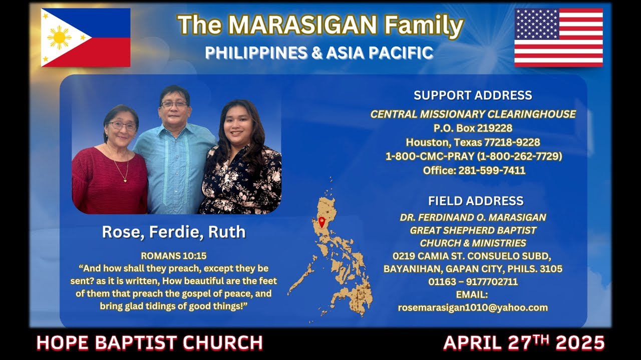 Missionary In The Philippines | 4/27/2025 Sunday Night | Ferdie ...