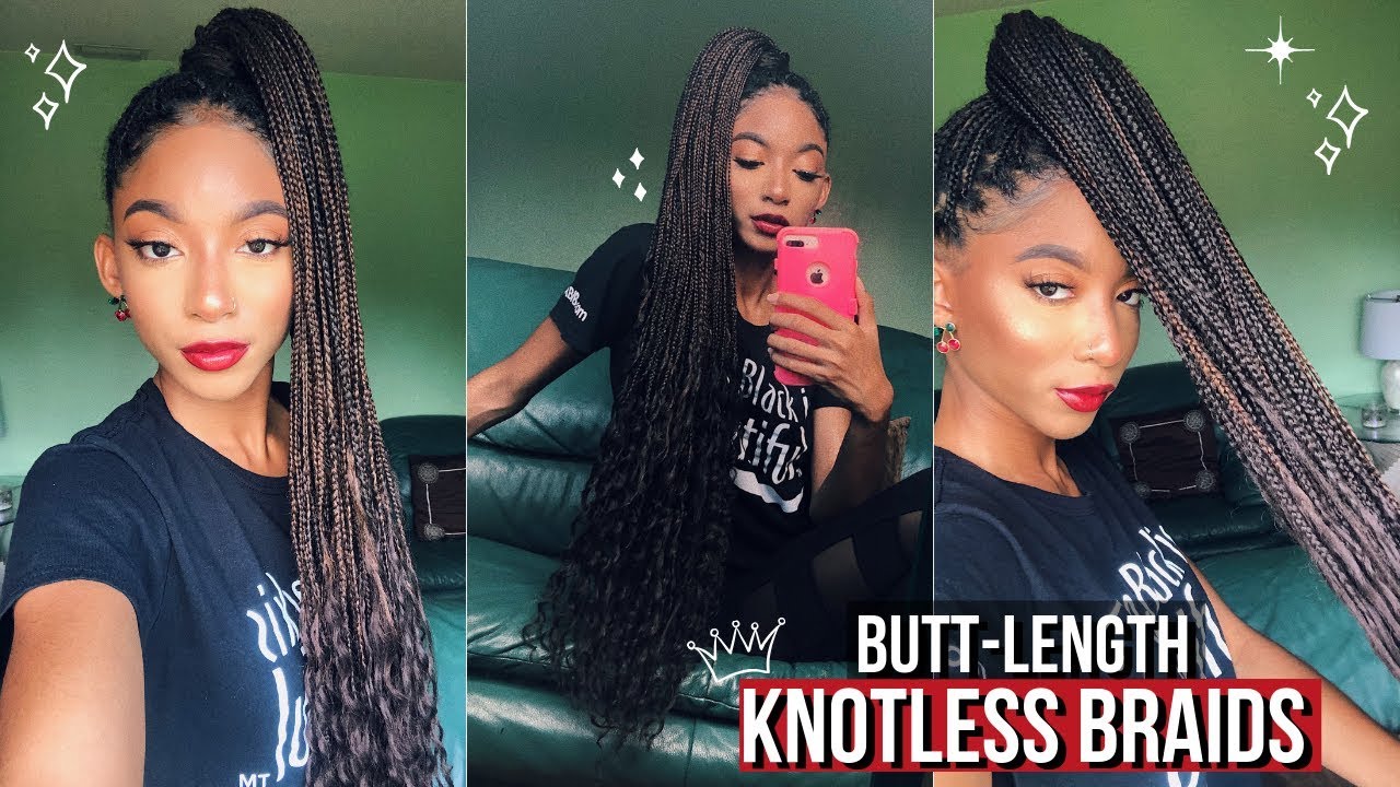 How To: KNOTLESS Box Braids on Yourself! DETAILED Underhand Method ...