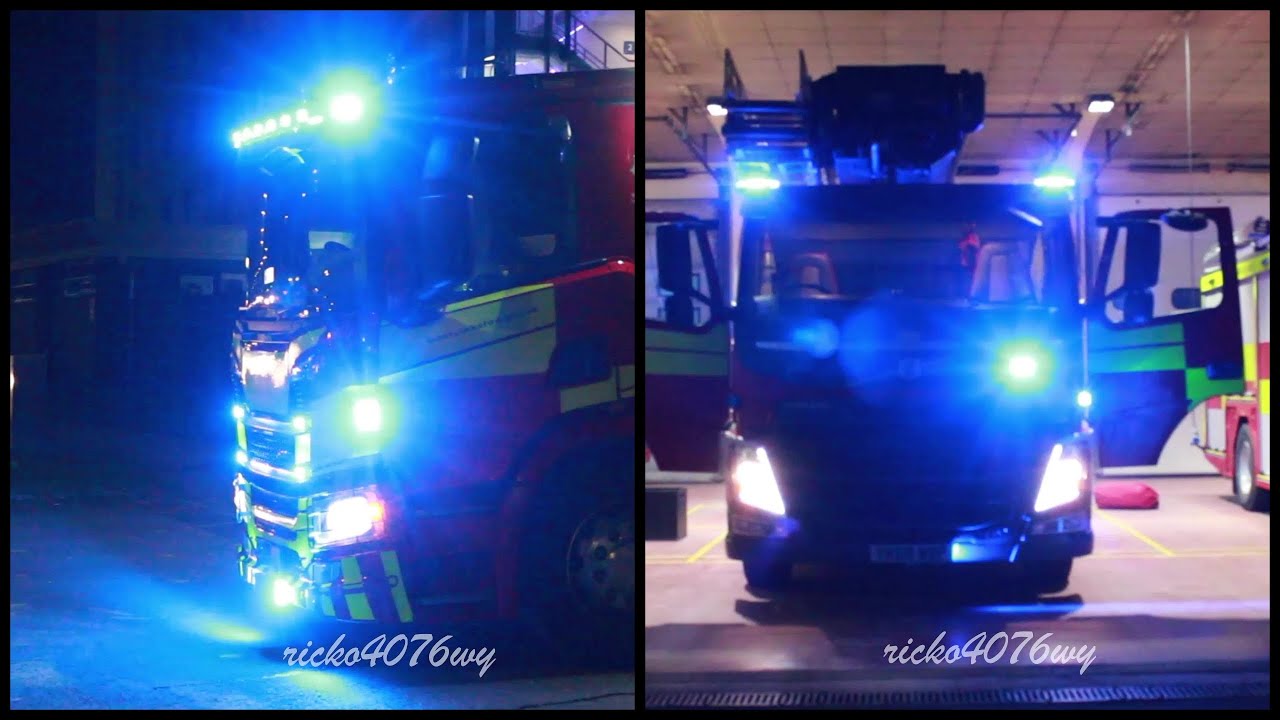 Scania WRT and Volvo ALP Blue Light Demonstration | West Yorkshire Fire ...