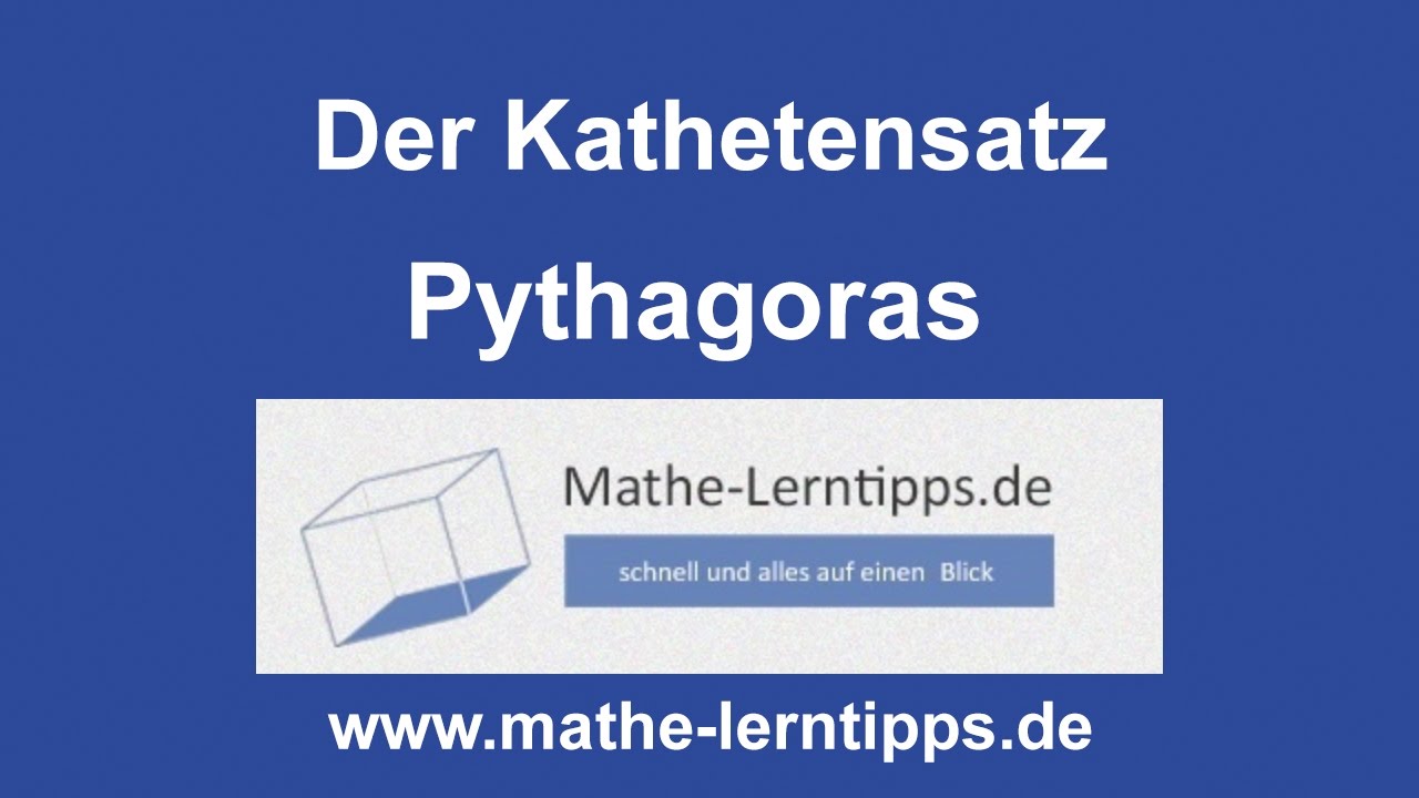 Der Kathetensatz - Einfach erklärt - mathe-lerntipps.de - YouTube