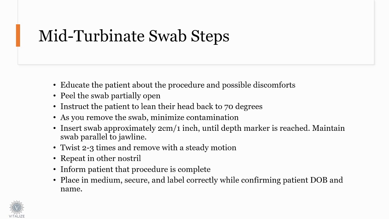 Didactics of Swabbing for Specimen Collection: Mid Turbinate Swab (4/6 ...