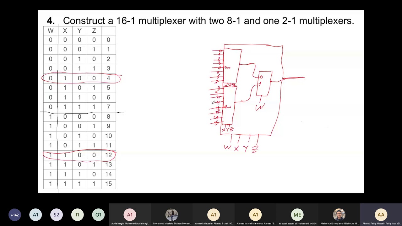 (Arabic) CSE 111 - Fall 2021 - Section 6 For Sections 1,2,3,4 - Part 2 - Implement using Mux ...