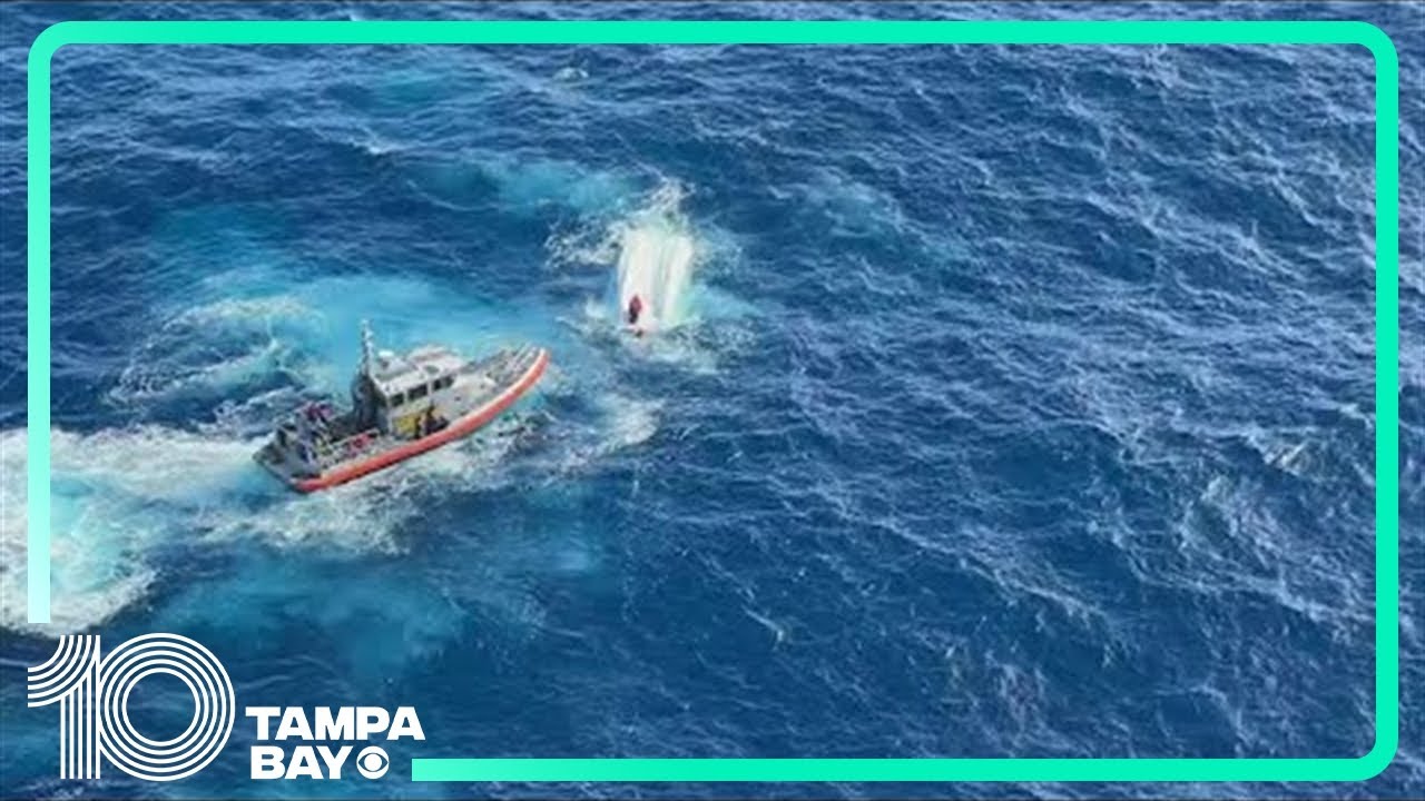 VIDEO U S Coast Guard Rescues 4 From Capsized Boat YouTube