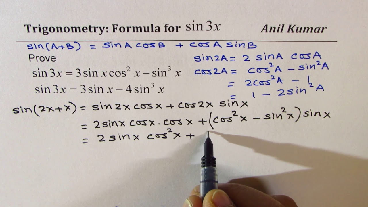 Derive Triple Angle Trigonometric Formula Sin3x From Compound Angle