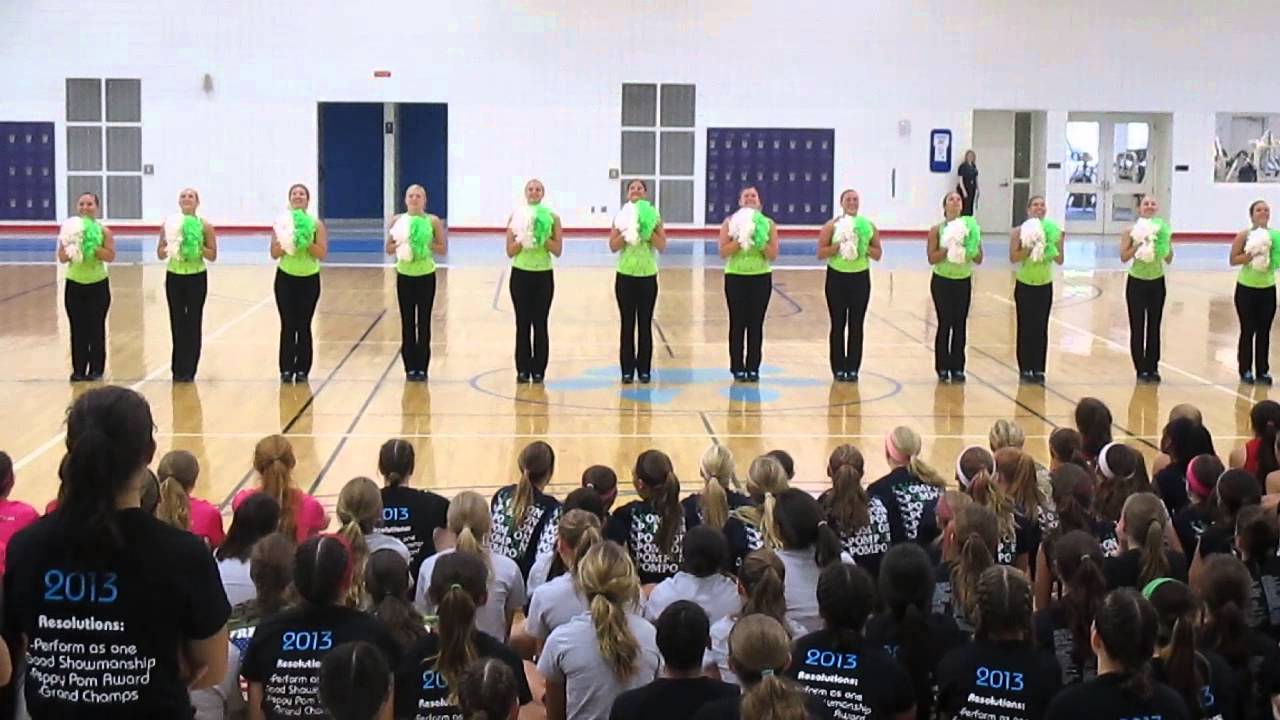 Mid American Pompon Staff Day Two Intermediate Routine 2013 - YouTube