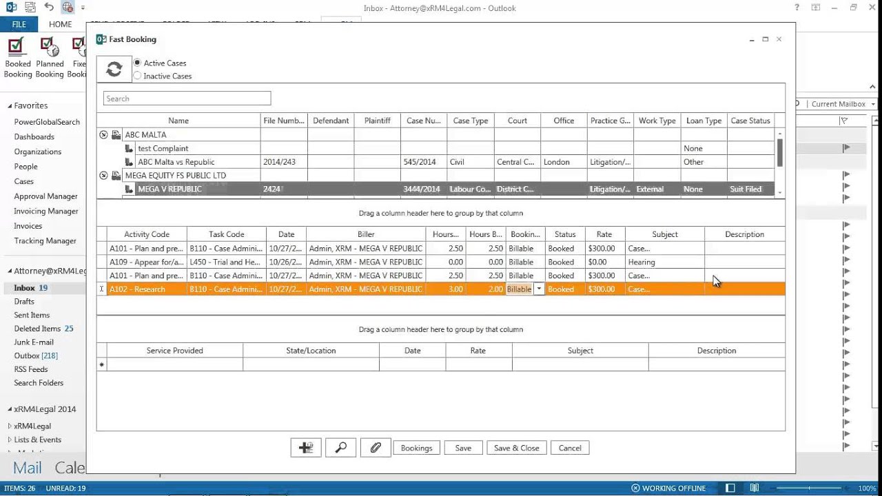 xRM4Legal 2014 Time, Billing & Docketing Part 2 Outlook Time Tracking ...