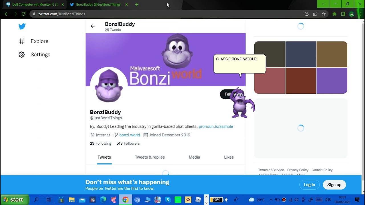 classic.bonzi.world and bonzi.world was turned into a Twitter! - YouTube
