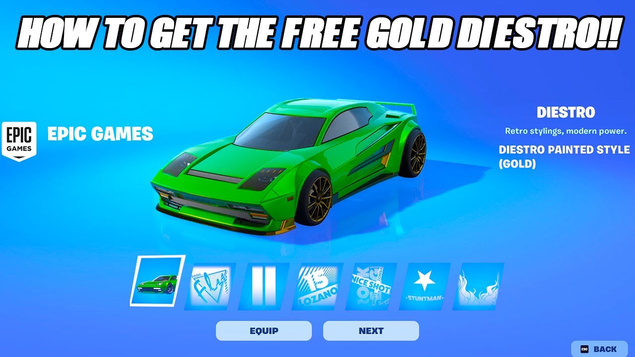 How To Get The *NEW* FREE GOLD Diestro In Rocket Racing/Fortnite ...
