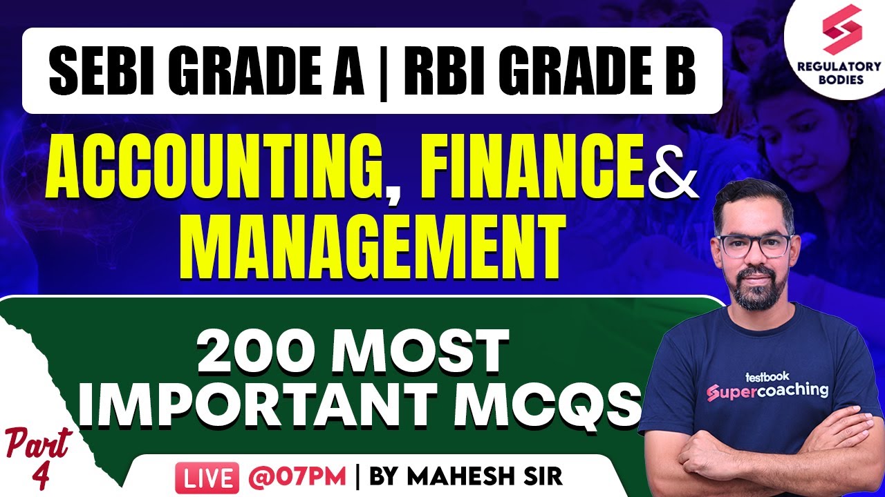 Accounting, Finance and Management | Imp Questions for RBI Grade B ...