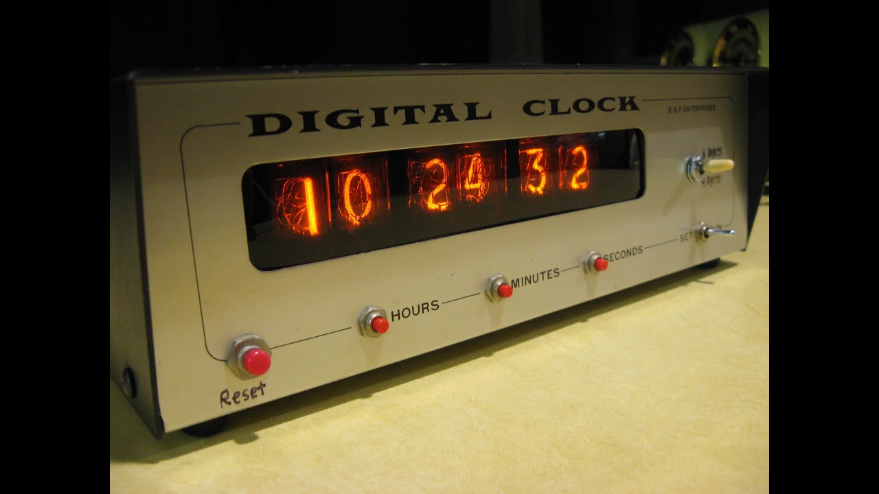 The Vintage B&F Enterprises Digital Clock 1972 Kit ZM1000 Nixie Tube ...