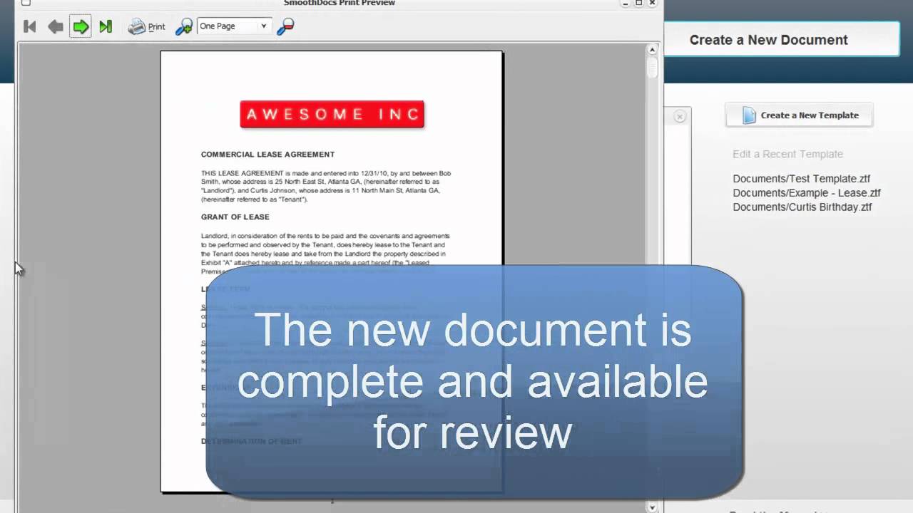 Using SmoothDocs Document Assembly - New Document Wizard - YouTube
