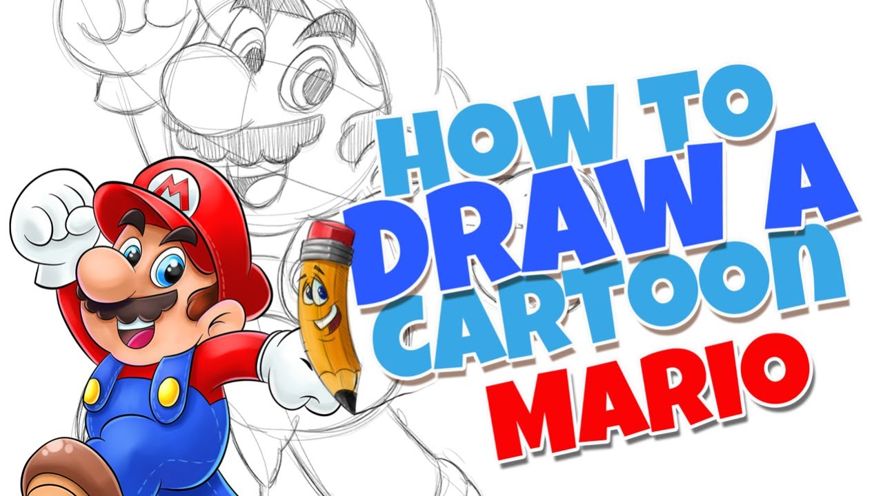 How to draw a Cartoon Mario Brother | step by step - YouTube