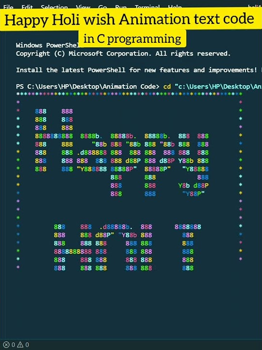 Holi Status || wish text Code using C programming.|| #shorts #holi - YouTube