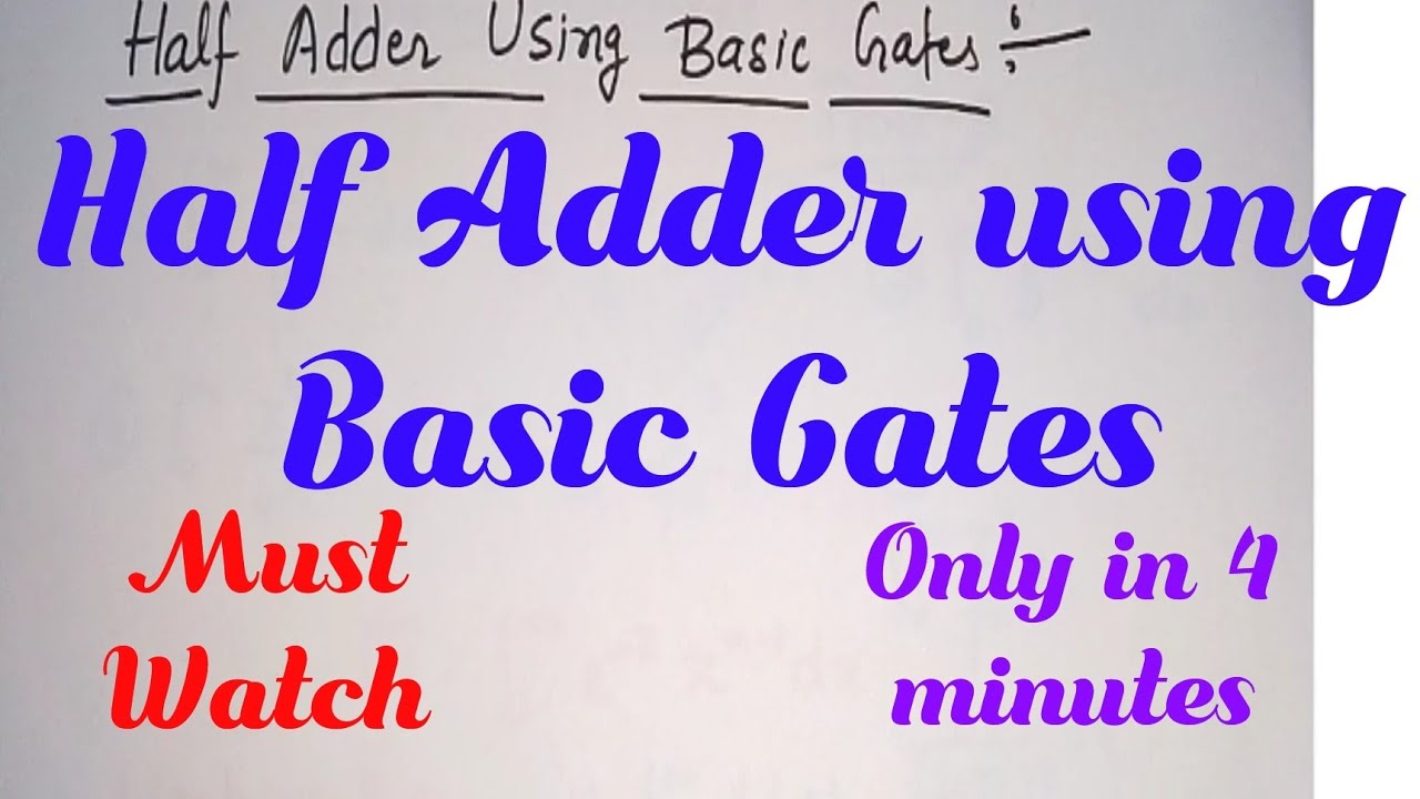 Half Adder using Basic Gates(OR,AND and NOT)|| @ThePhysicsFamily - YouTube