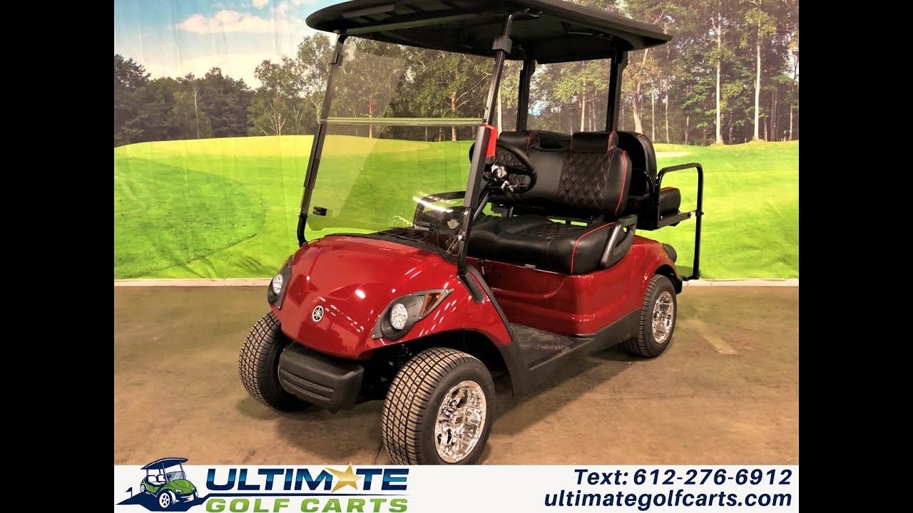 Street Ready Ruby Red EFI Yamaha Drive Golf Cart - YouTube
