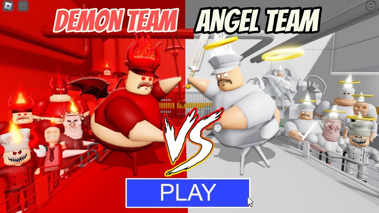 DEMON TEAM🆚️ANGEL TEAM BARRY'S PRISON RUN! OBBY ROBLOX FULL GAMEPLAY ...
