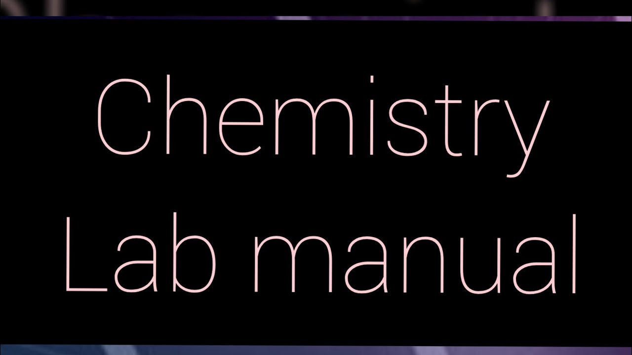 Experiment No. 9: Salt analysis | Chemistry Lab manual. - YouTube