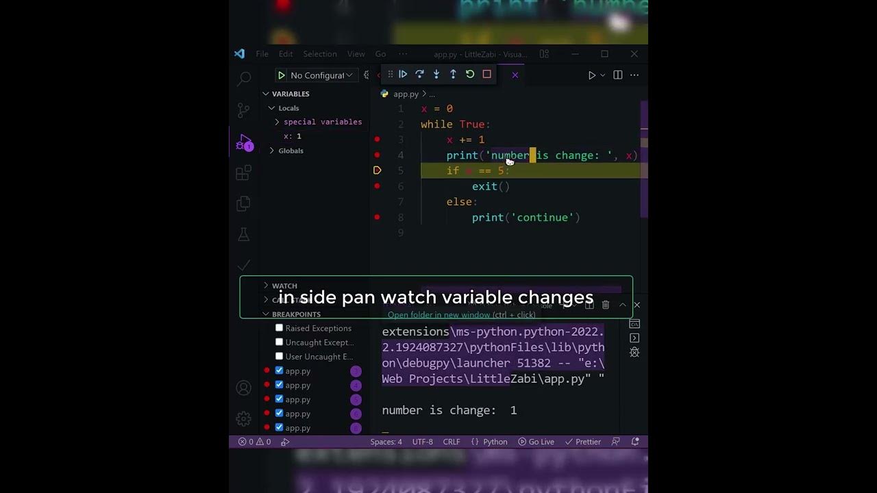 how to debug python code inside vs code #shorts - YouTube