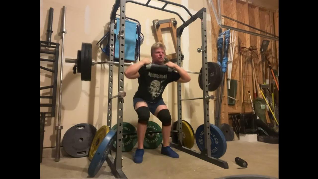 435x4 ssb squat, 365x8 ssb front squat, 405 march in place w/ssb in ...